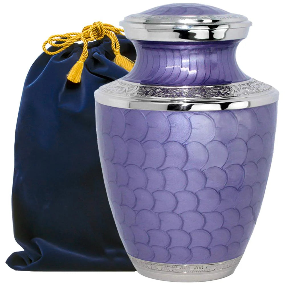 Extra Large Lavender Scalloped Cremation Urn - 300 lb Capacity ...