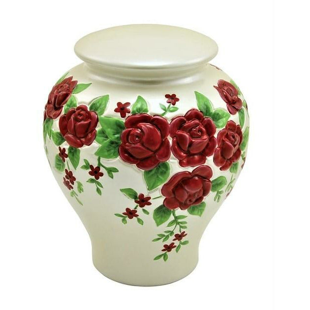 Red Roses, Ceramic Urn – Quality Urns For Less