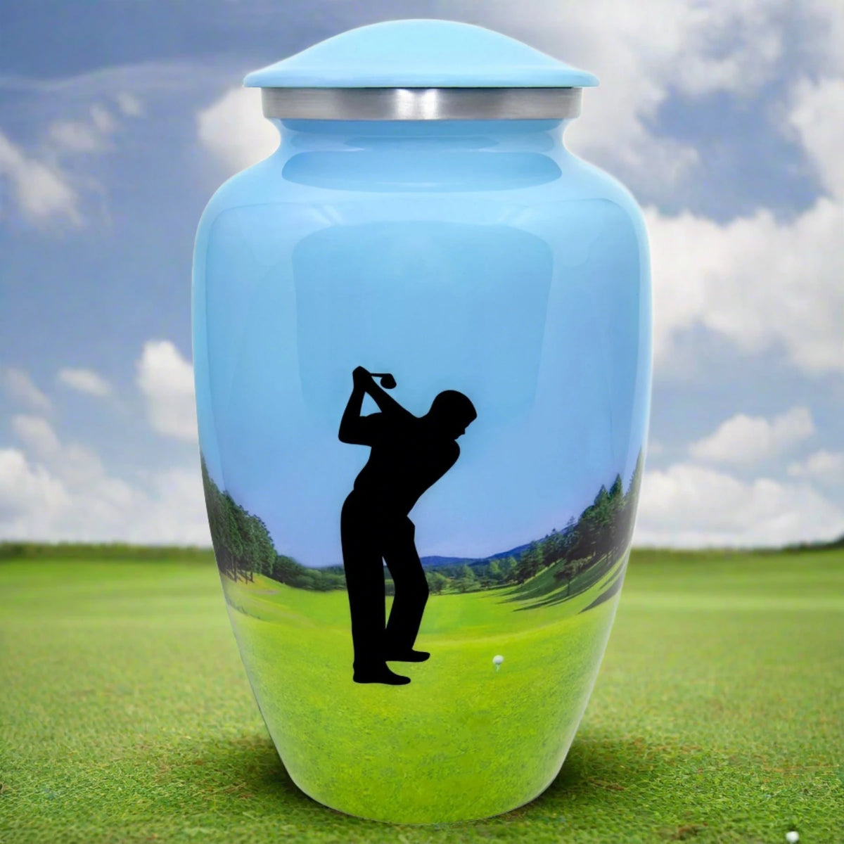 Adult cremation urn | Male Golfer Silhouette ash urn | Quality Urns Fo ...